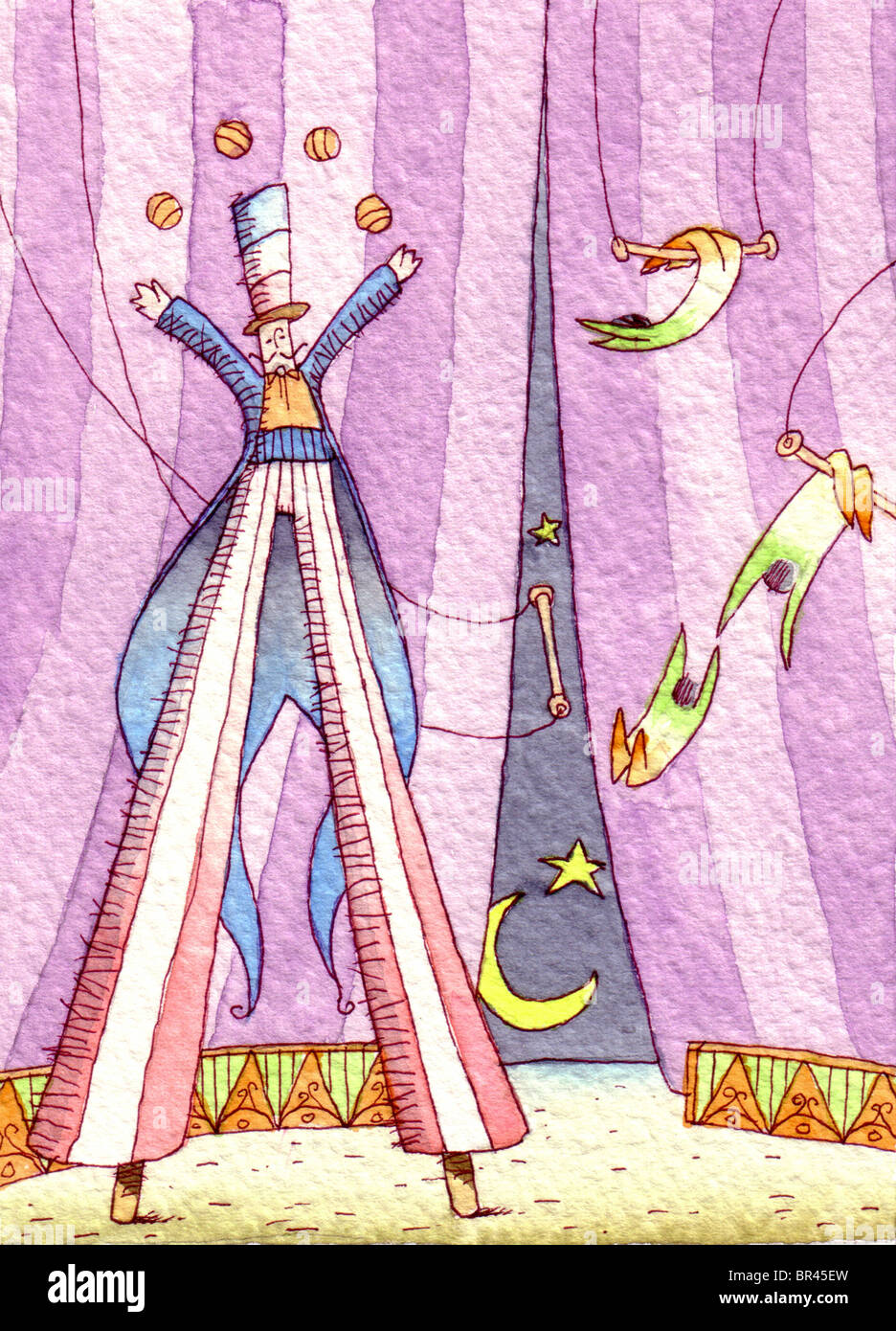 Flying trapeze illustration hi-res stock photography and images - Alamy