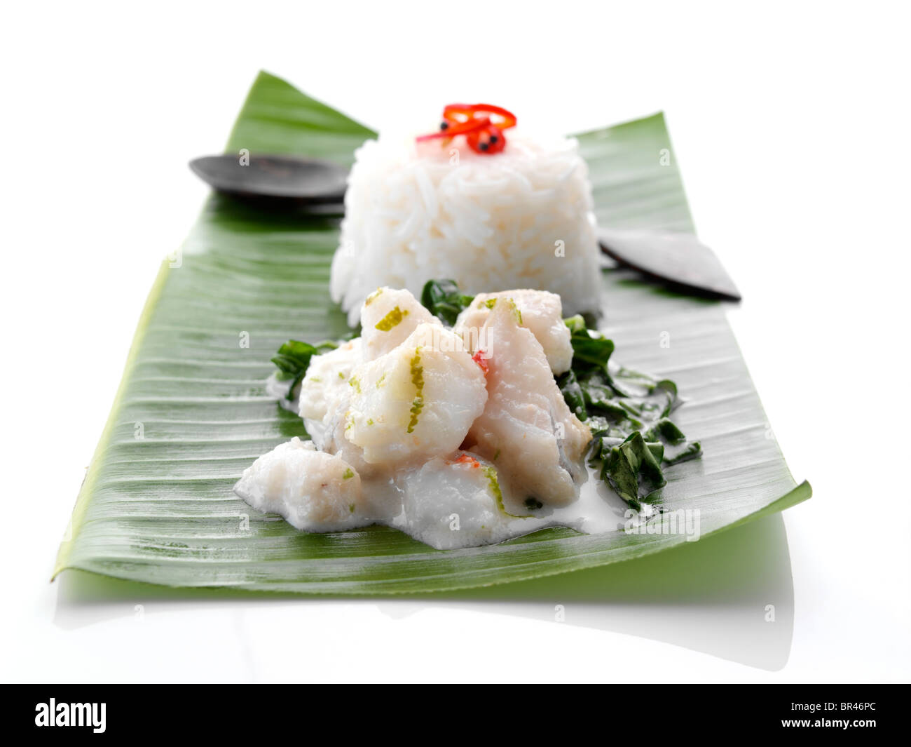 Individual portion of Fish Amok Cambodian cuisine Stock Photo - Alamy
