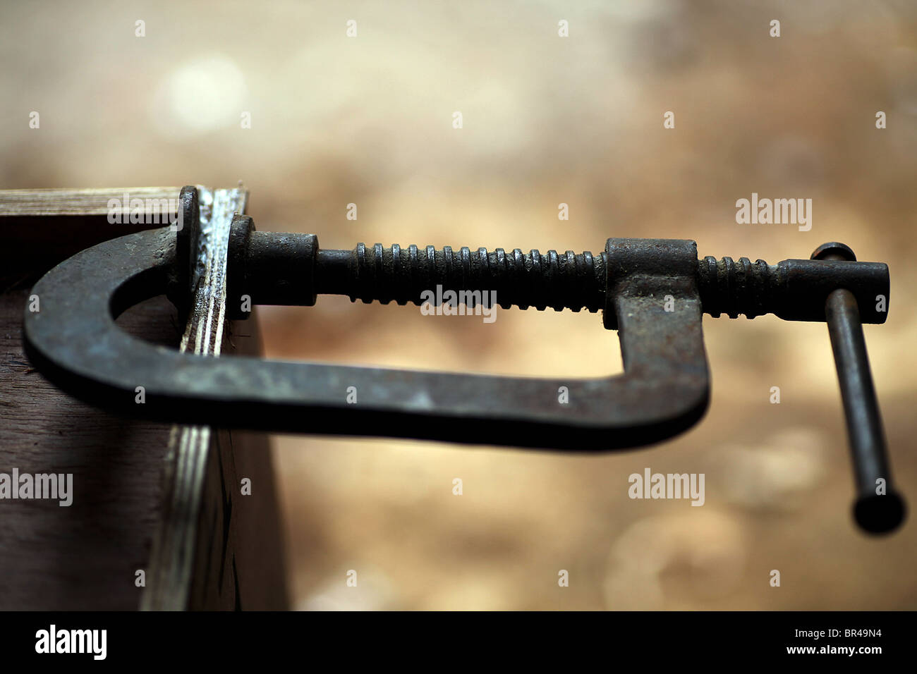 big industrial clamp carpenter tools iron tool hardware Stock Photo - Alamy