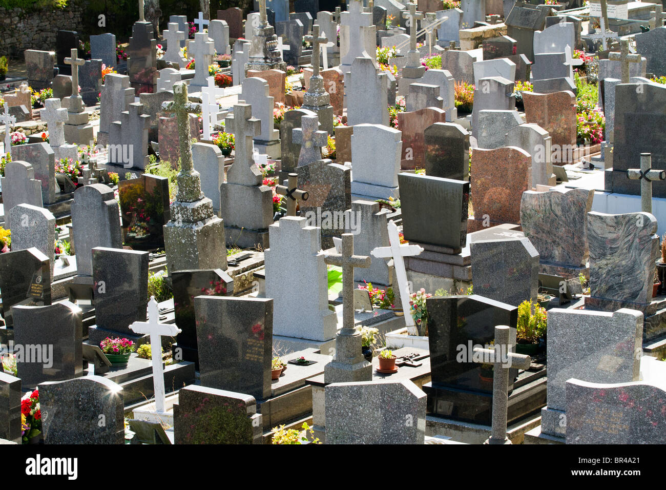 little rural cemetery of Lampaul village at ouessant island, brittany ...