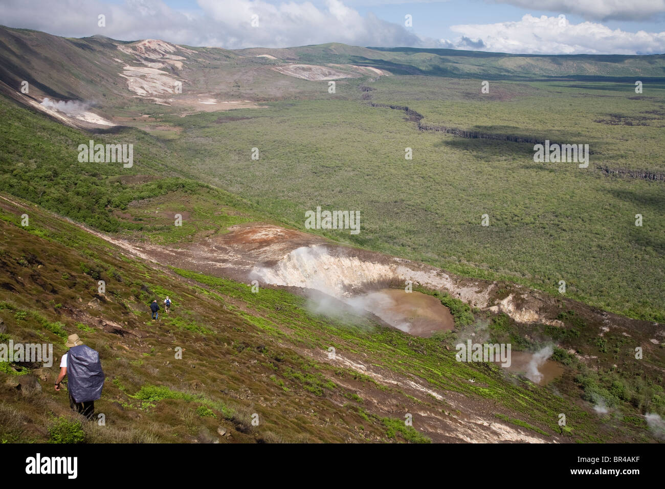 Members of a research expedition to Alcedo Volcano in the Galapagos ...