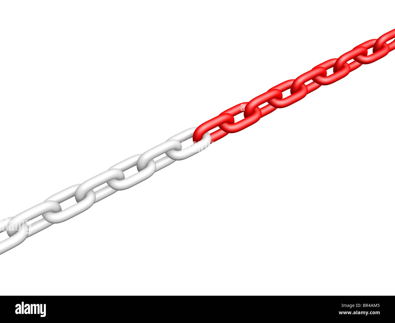 Close up view of links in the chain on white background Stock Photo - Alamy