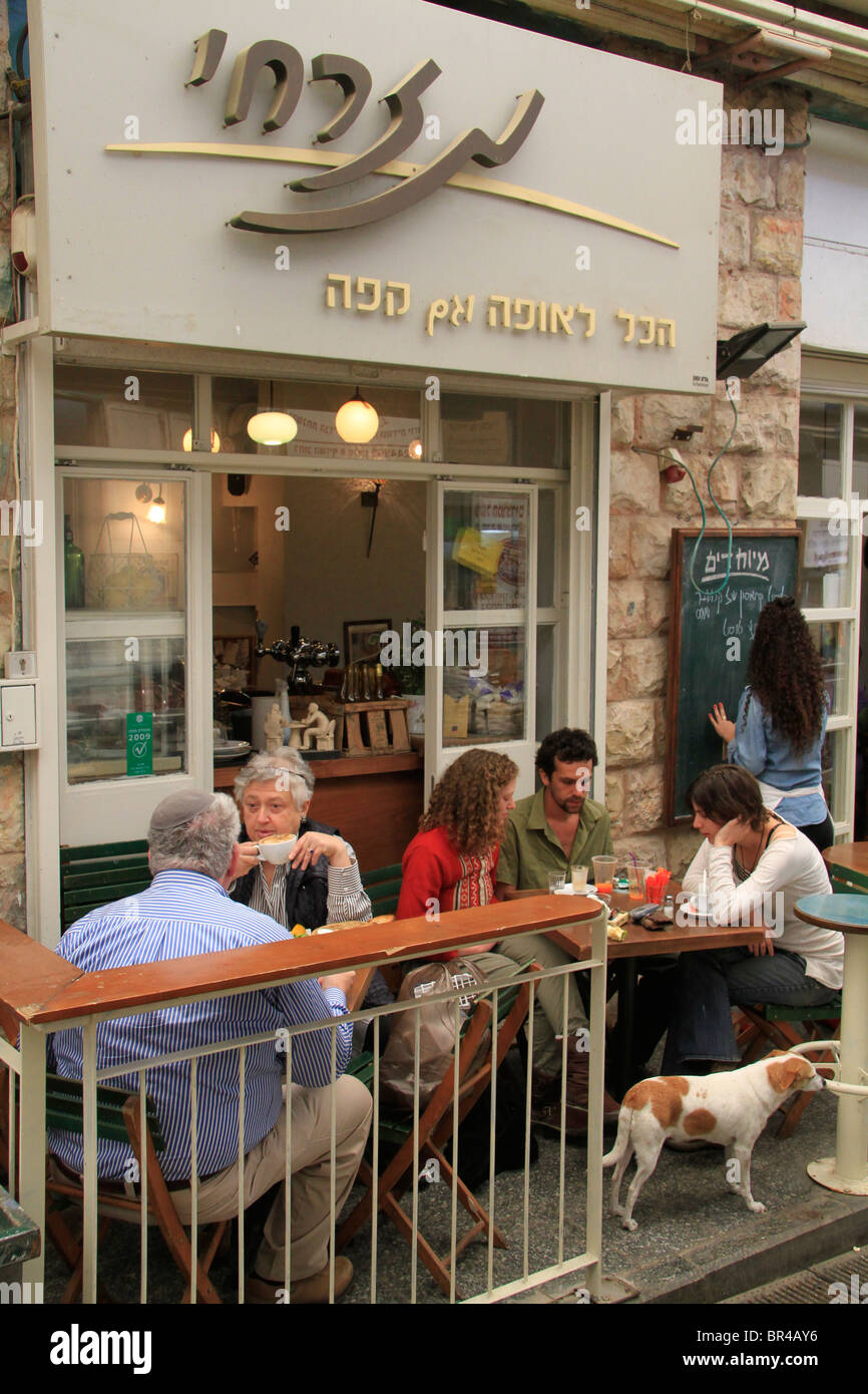 Israel, Jerusalem, a coffee shop at Mahane Yehuda market Stock Photo ...