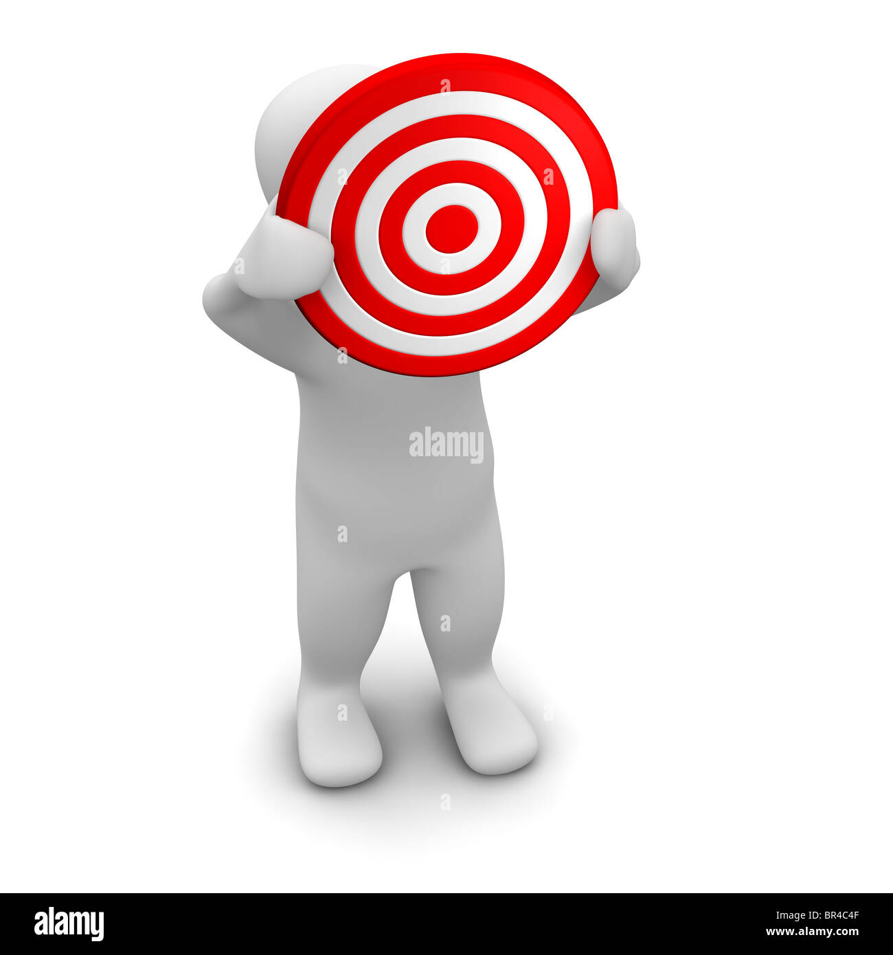 Man hiding behind red taget. 3d rendered illustration Stock Photo - Alamy