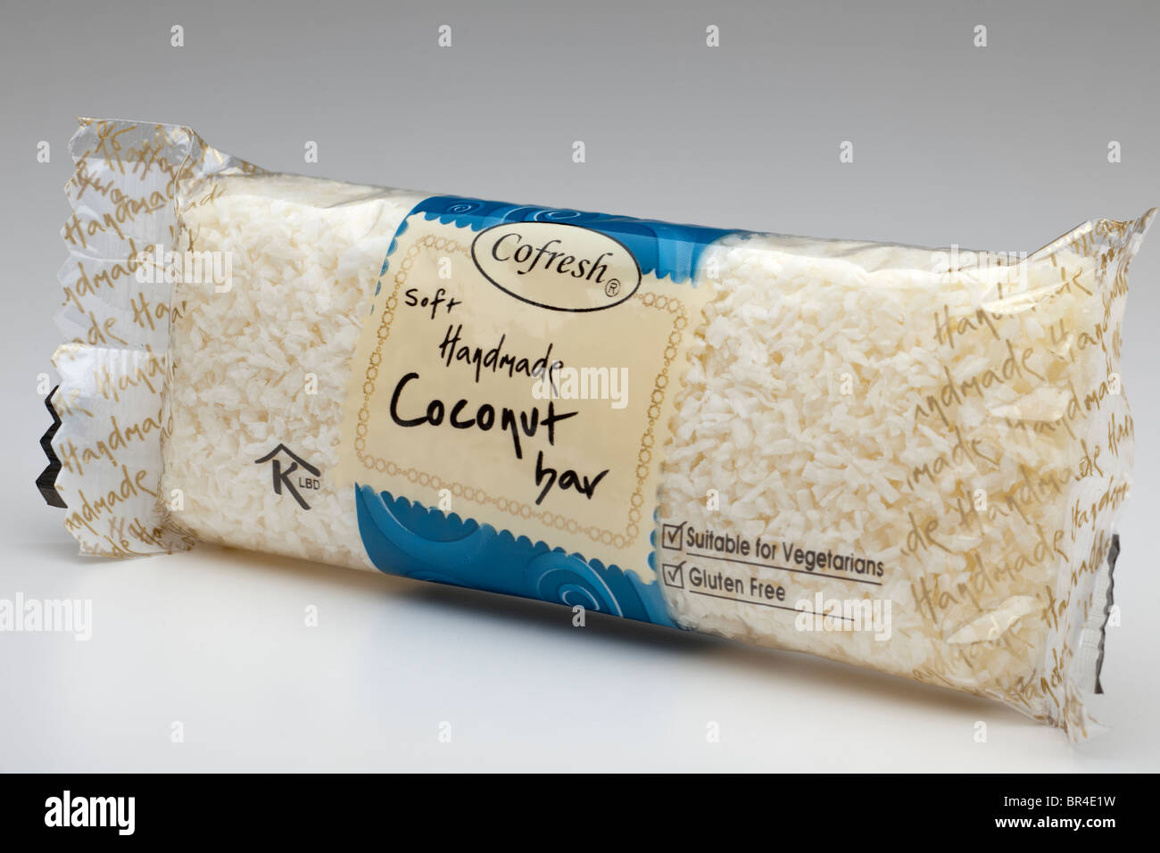 Cellophane packet of Cofresh soft handmade coconut bar gluten free ...