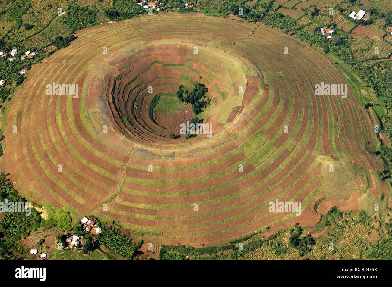 Aerial view terraced volcano hi-res stock photography and images - Alamy
