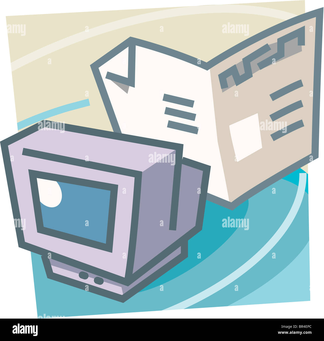 Using the computer to read emails Stock Photo - Alamy