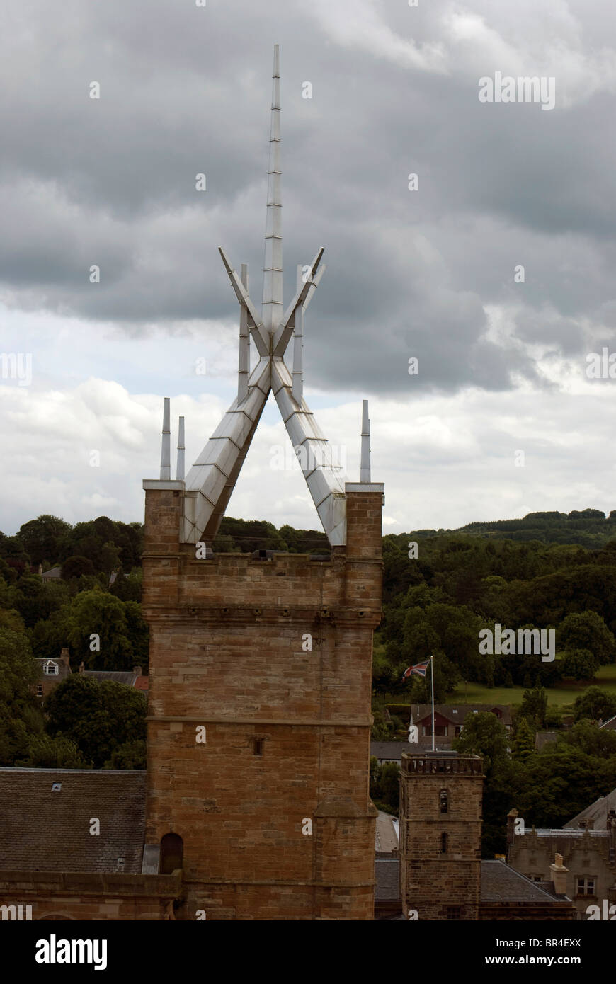 Modern church spire at Linlithgow, West Lothian, Scotland Stock Photo ...