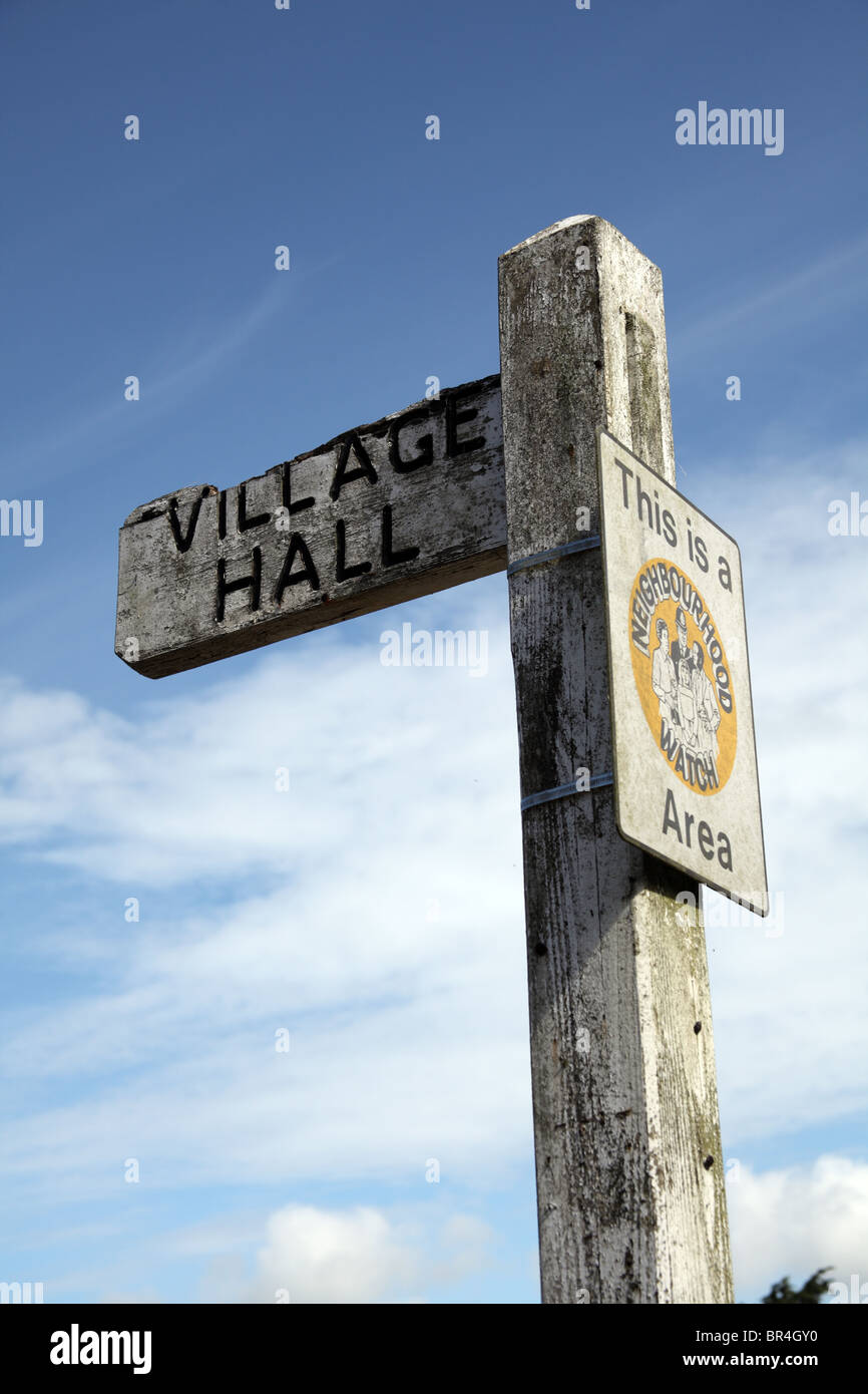 Village Hall sign Stock Photo - Alamy