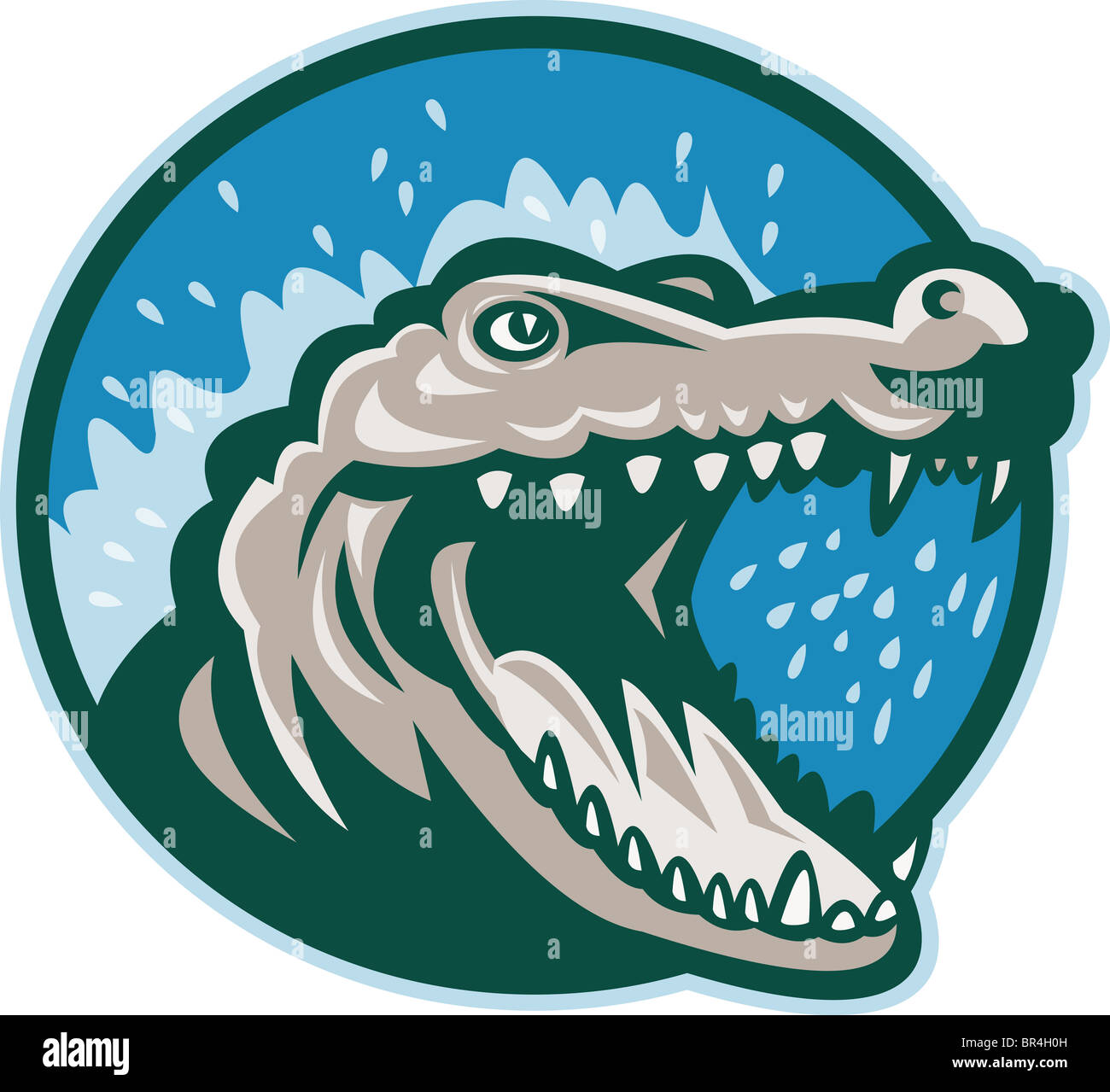 illustration of an Angry crocodile or alligator head snapping set ...