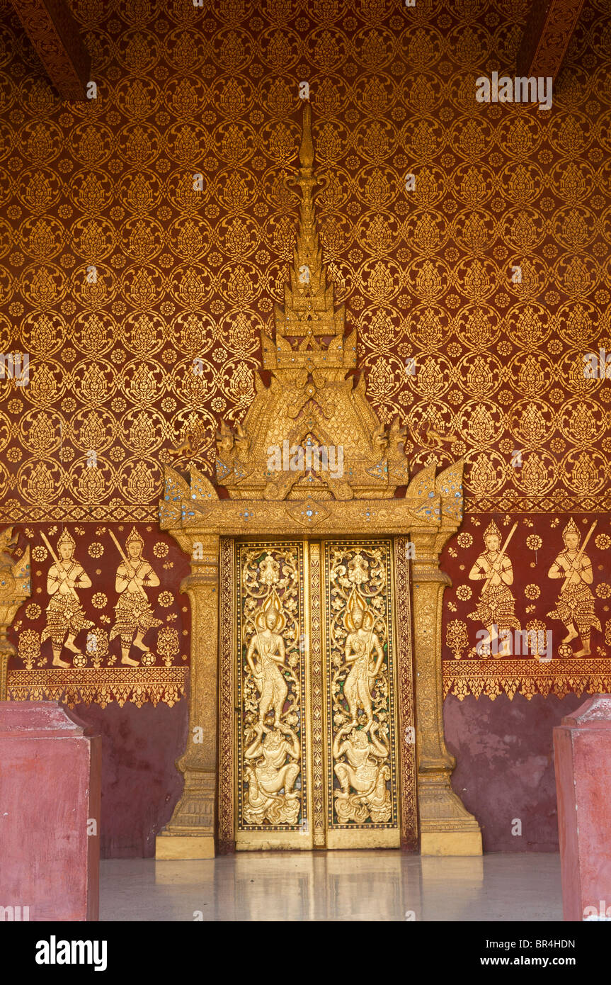 Laos temple doors hi-res stock photography and images - Alamy