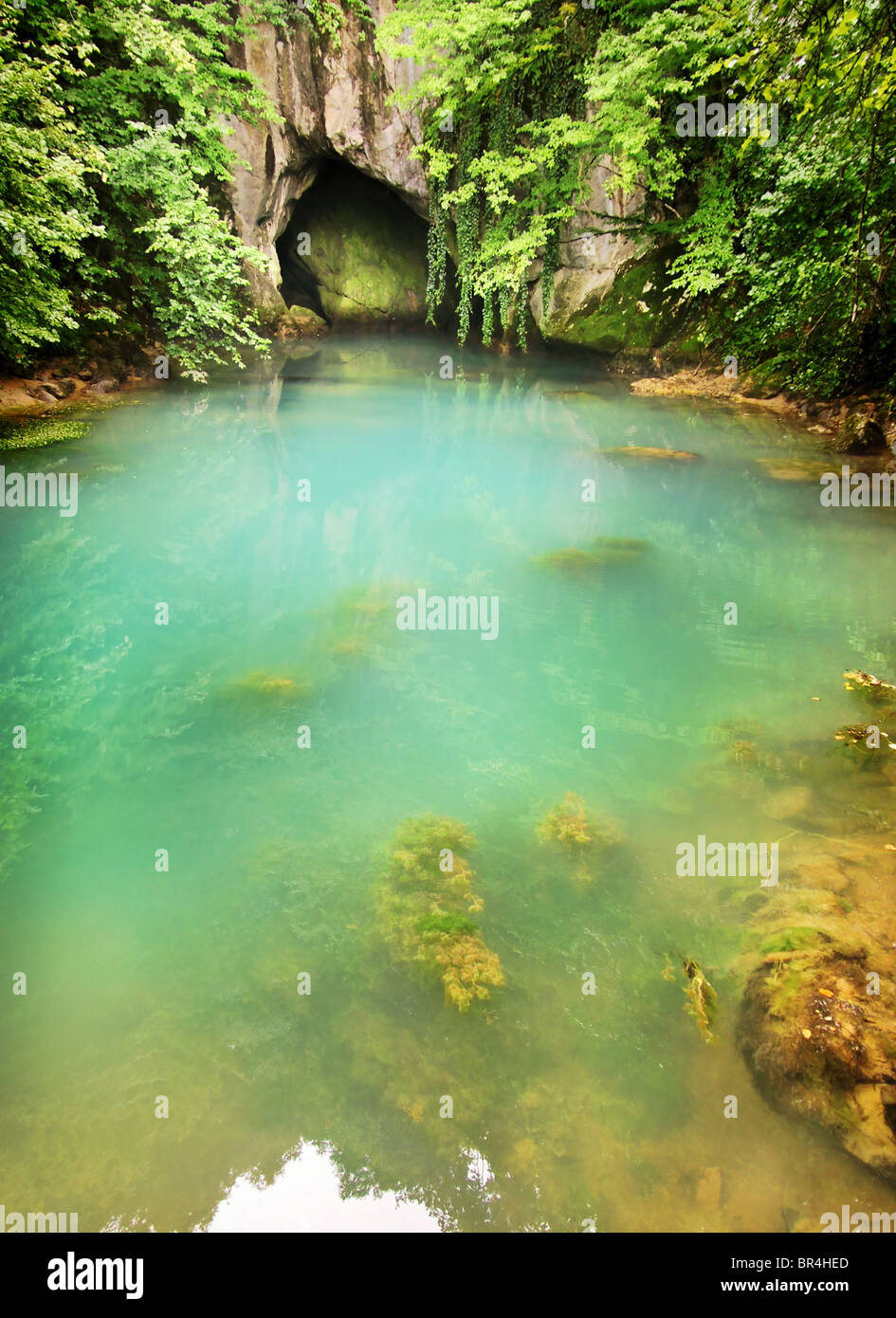 Hot spring and beautiful blue lake Stock Photo - Alamy