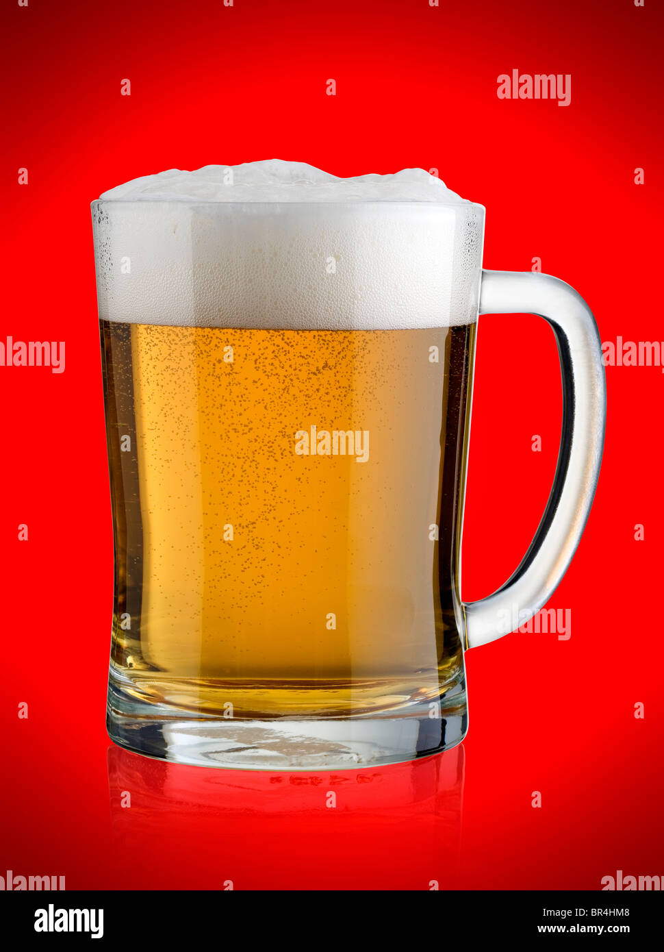 beer on a red background Stock Photo - Alamy
