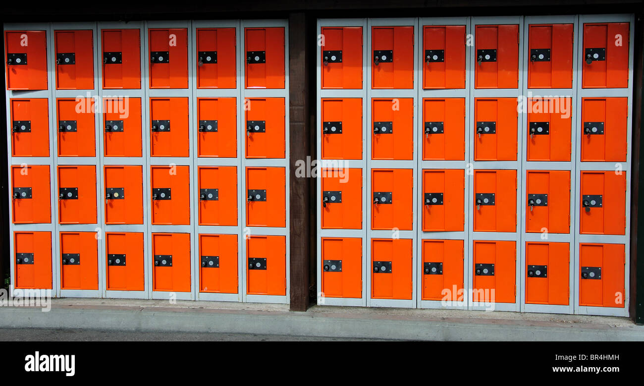 Personal lockers, Thorpe Park Theme Park, Chertsey, Surrey, England ...