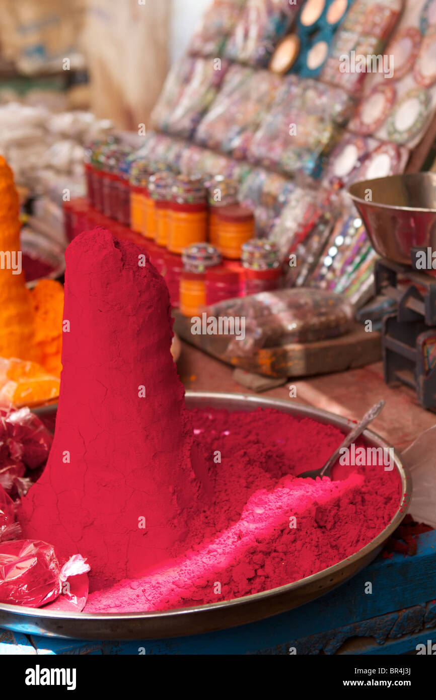 colorful tikka powder stall Stock Photo - Alamy