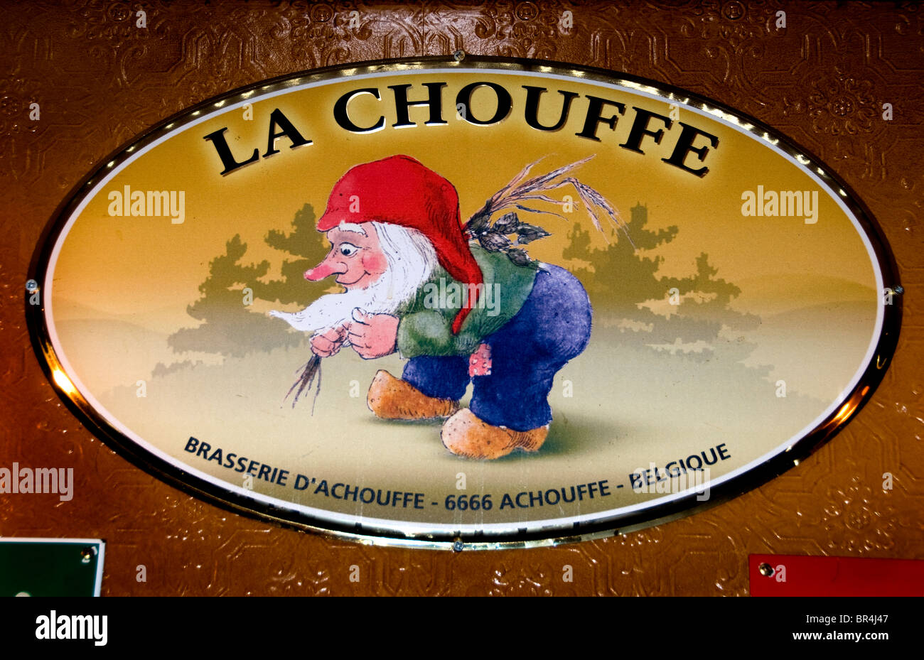 Beer Sign Pub Bar Cafe La Chouffe Belgium Belgian Stock Photo - Alamy