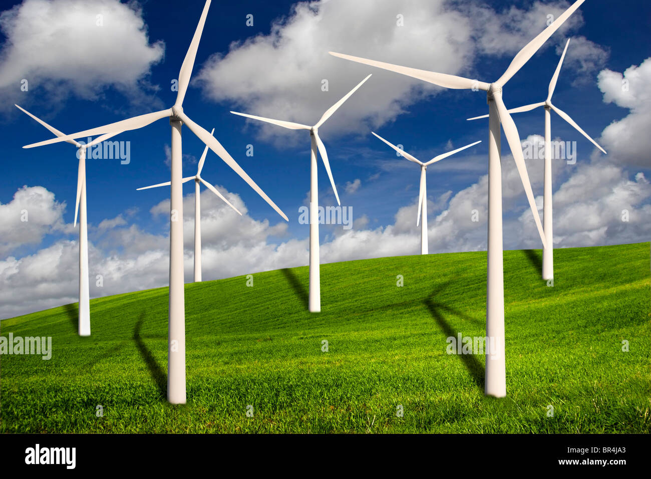 Beautiful wind turbines generating electricity hi-res stock photography ...