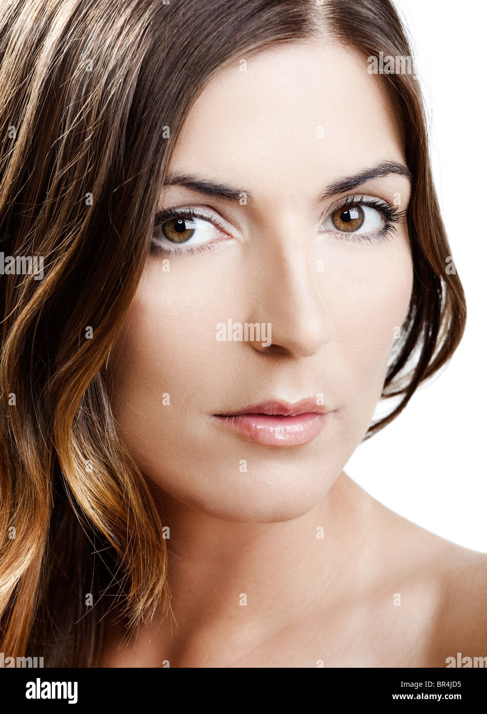 Portrait of a beautiful and fresh woman, isolated on white Stock Photo ...