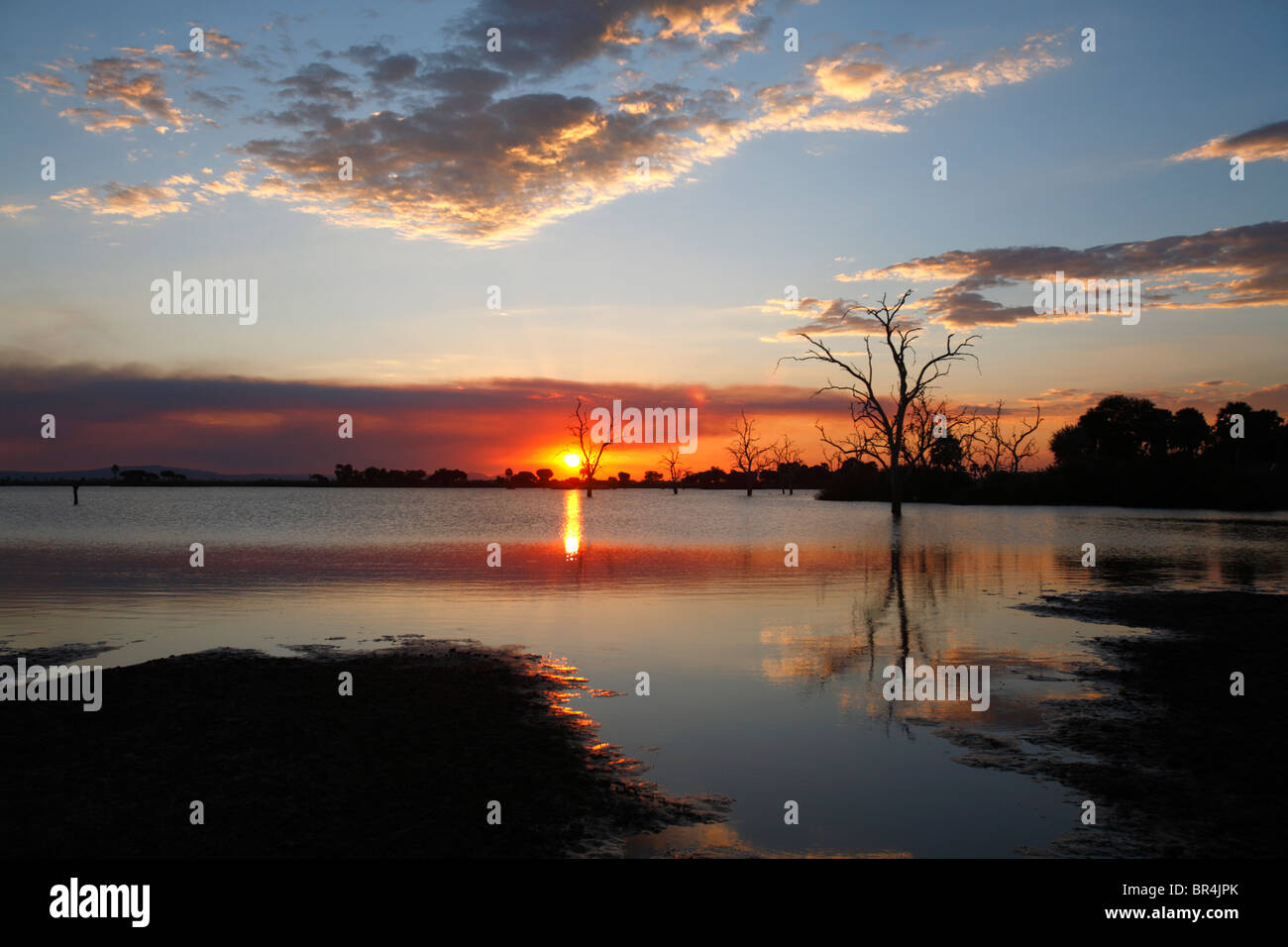 Sunset at Lake Manze, Selous Game Reserve, Tanzania Stock Photo - Alamy