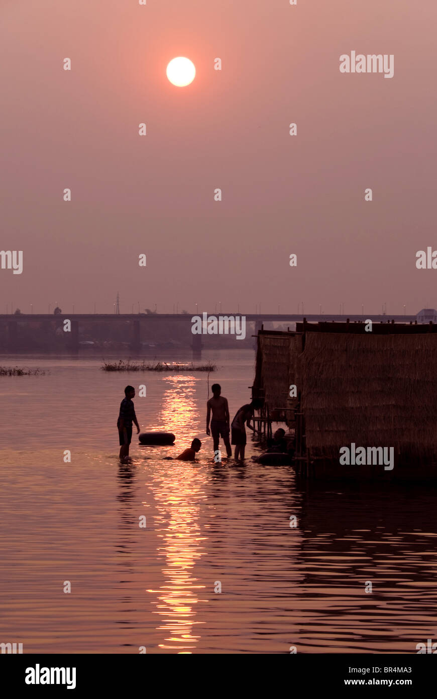 Sunset at River Mun, Ubon Ratchathani, Thailand Stock Photo - Alamy