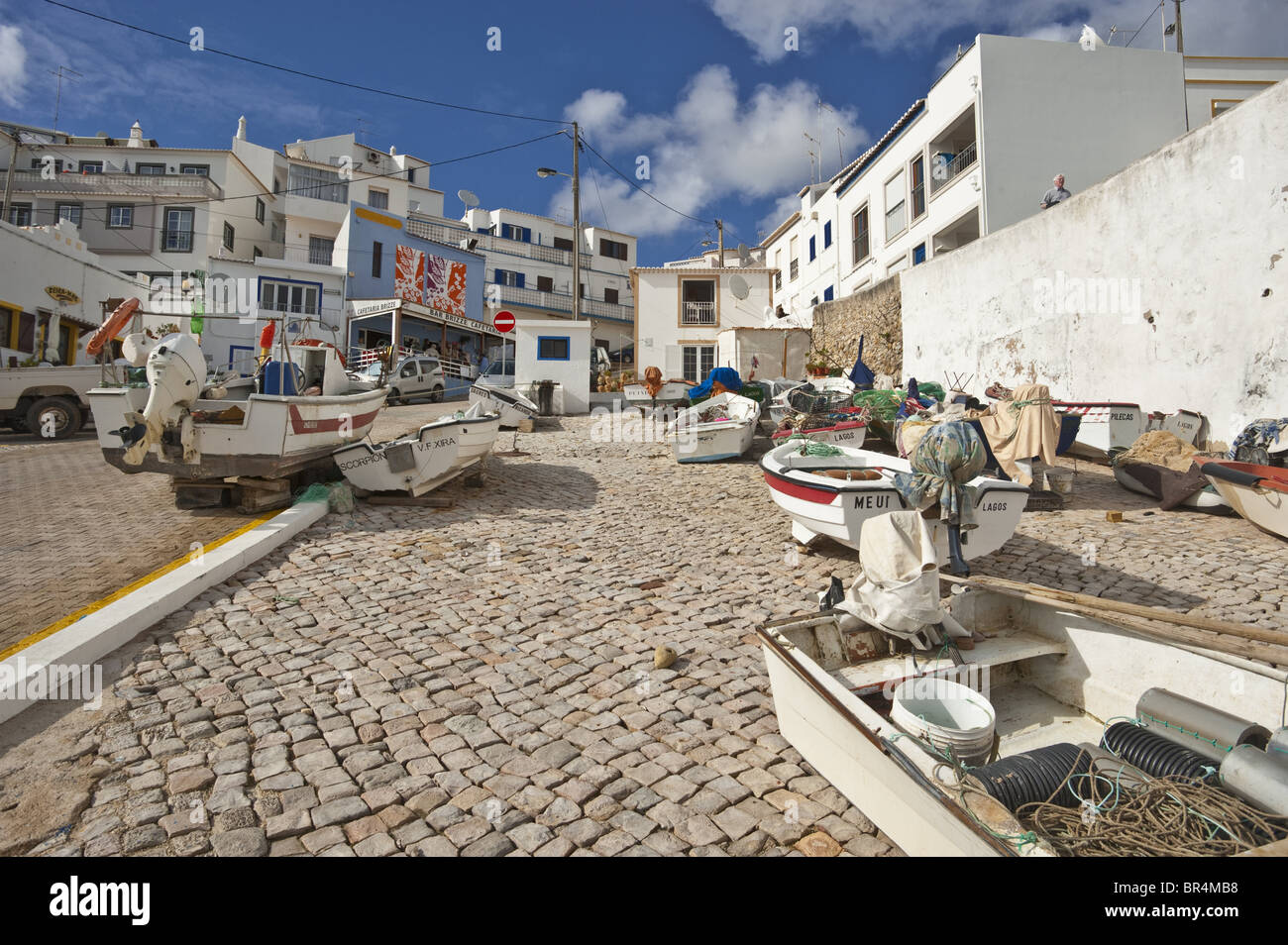 At the harbor of Burgau, Algarve, Portugal Stock Photo - Alamy
