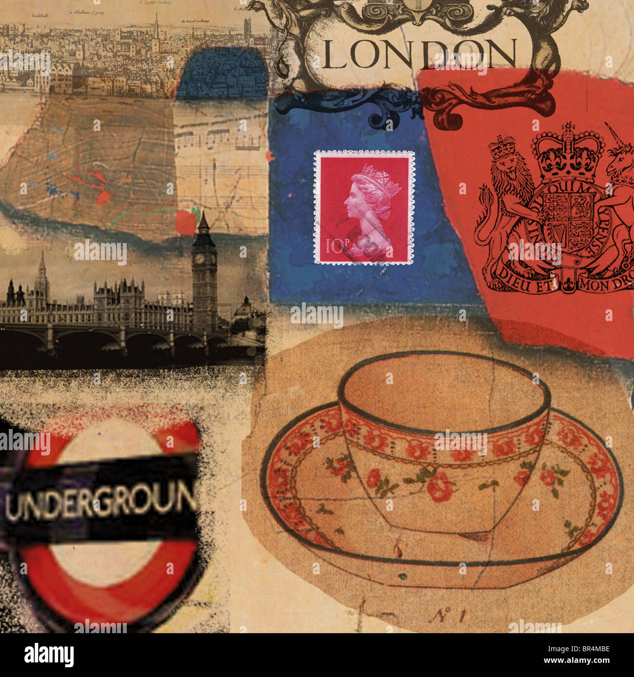 Collage landmarks london uk hi-res stock photography and images - Alamy