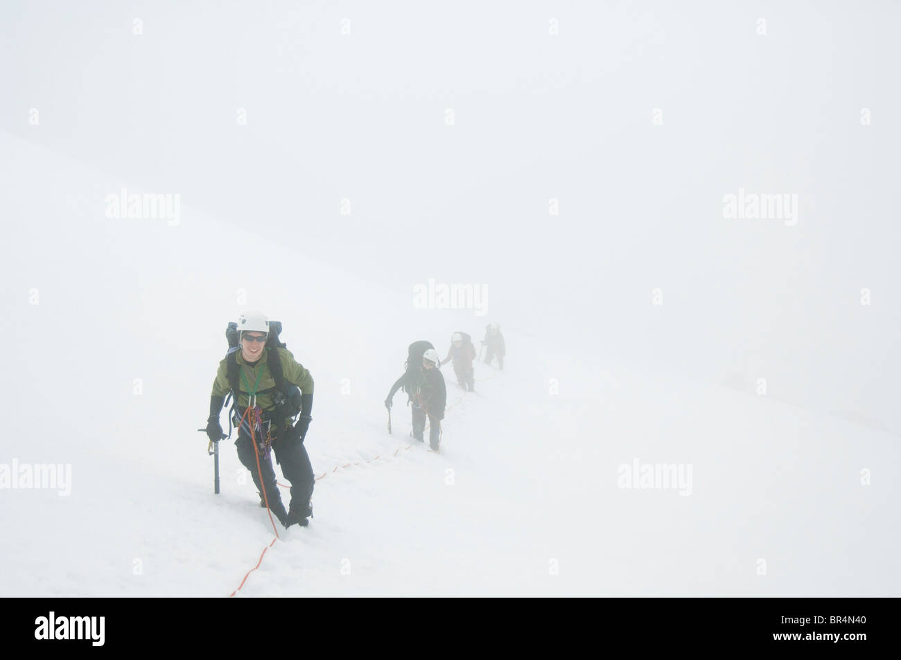 New Zealand, South Island, Arrowsmith Range. NOLS student W. Forrest ...