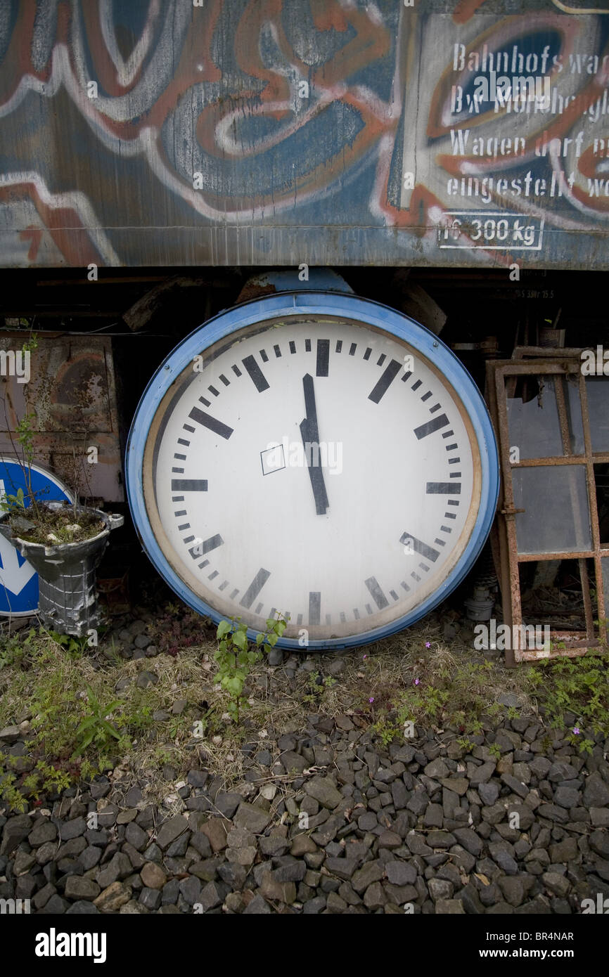 Old station clock Stock Photo - Alamy