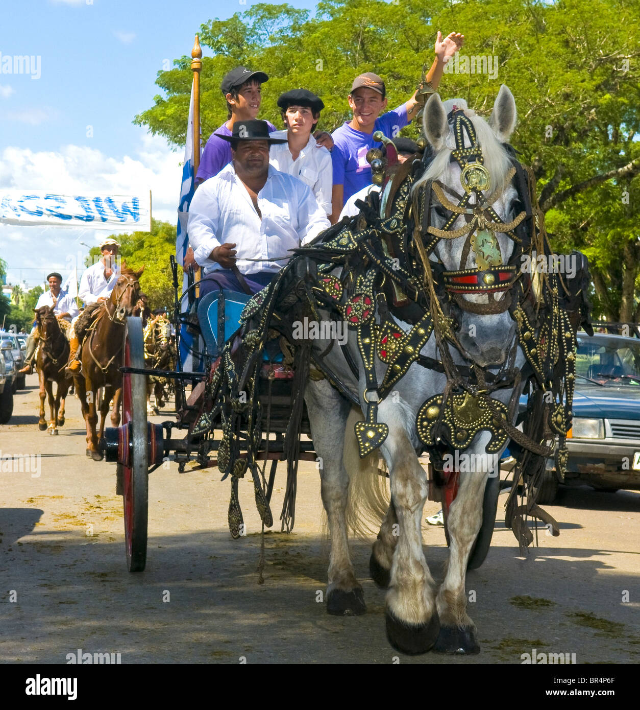 Participants in the annual festival "Patria Gaucha" in Tacuarembo ...