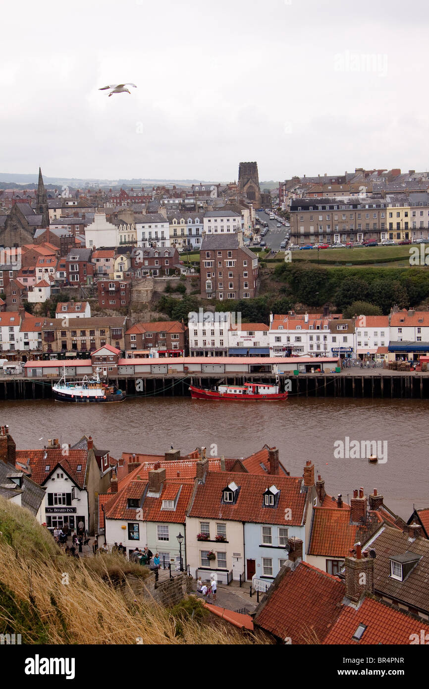 View from a cliff in Whitby, North Yorkshire, England Stock Photo - Alamy
