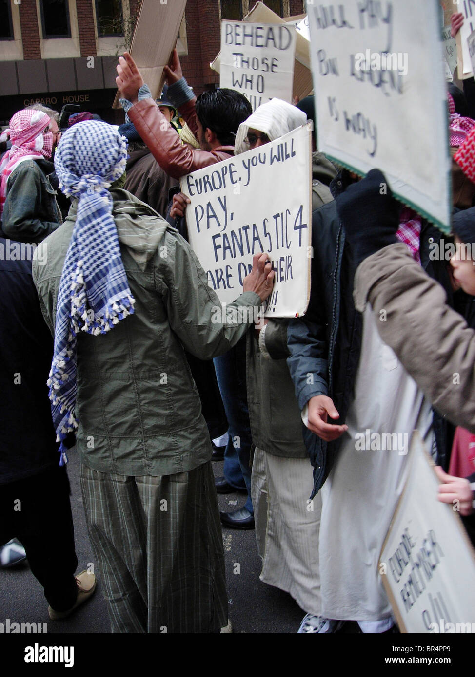 Demonstrators protest over publication of the Danish Prophet Muhammad ...