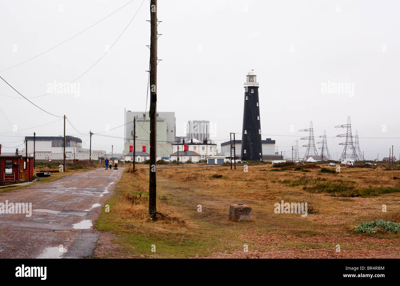 Dungeness nuclear power plant and Old Lighthouse in Kent England Stock ...