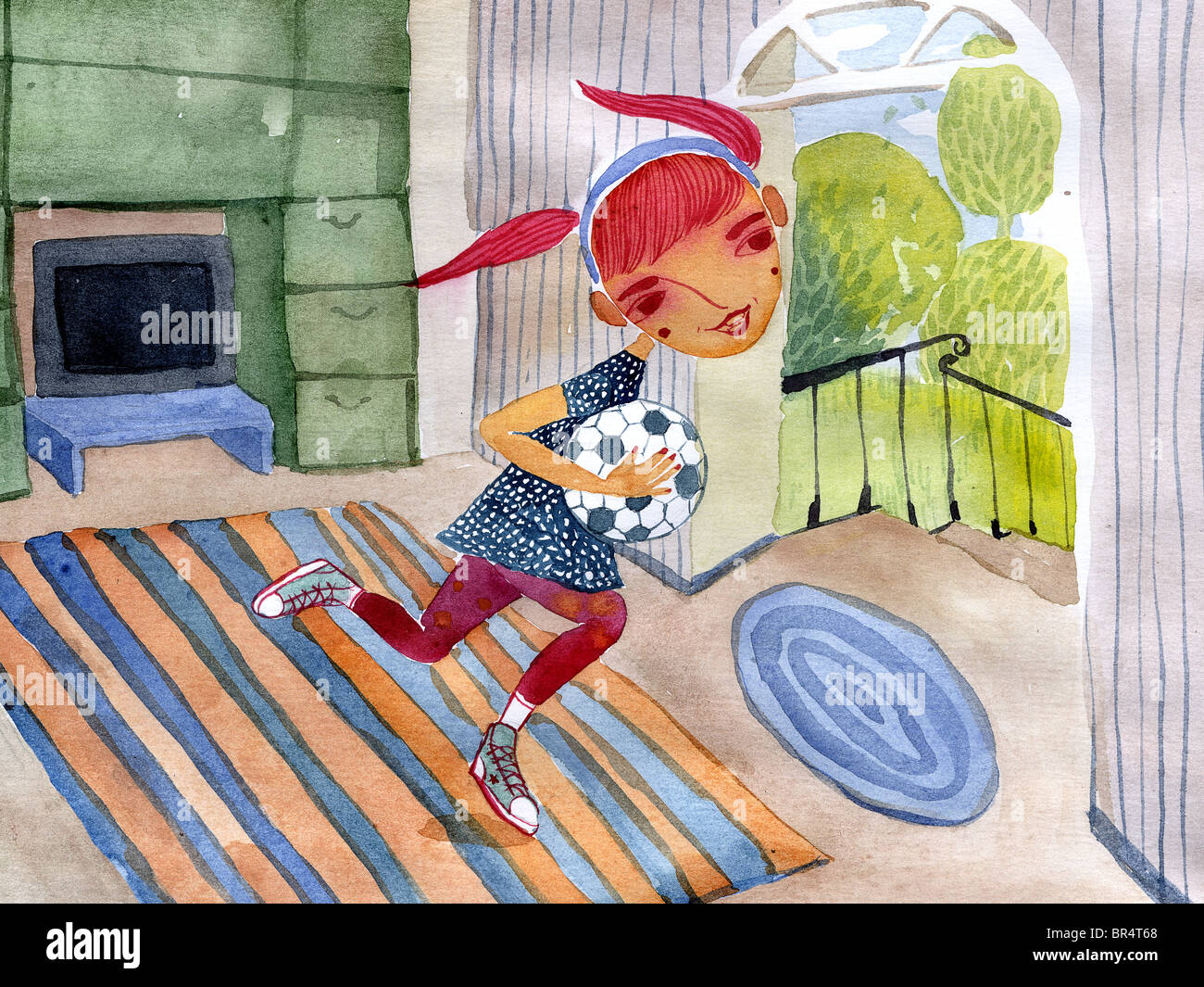 Female rushing out door hi-res stock photography and images - Alamy