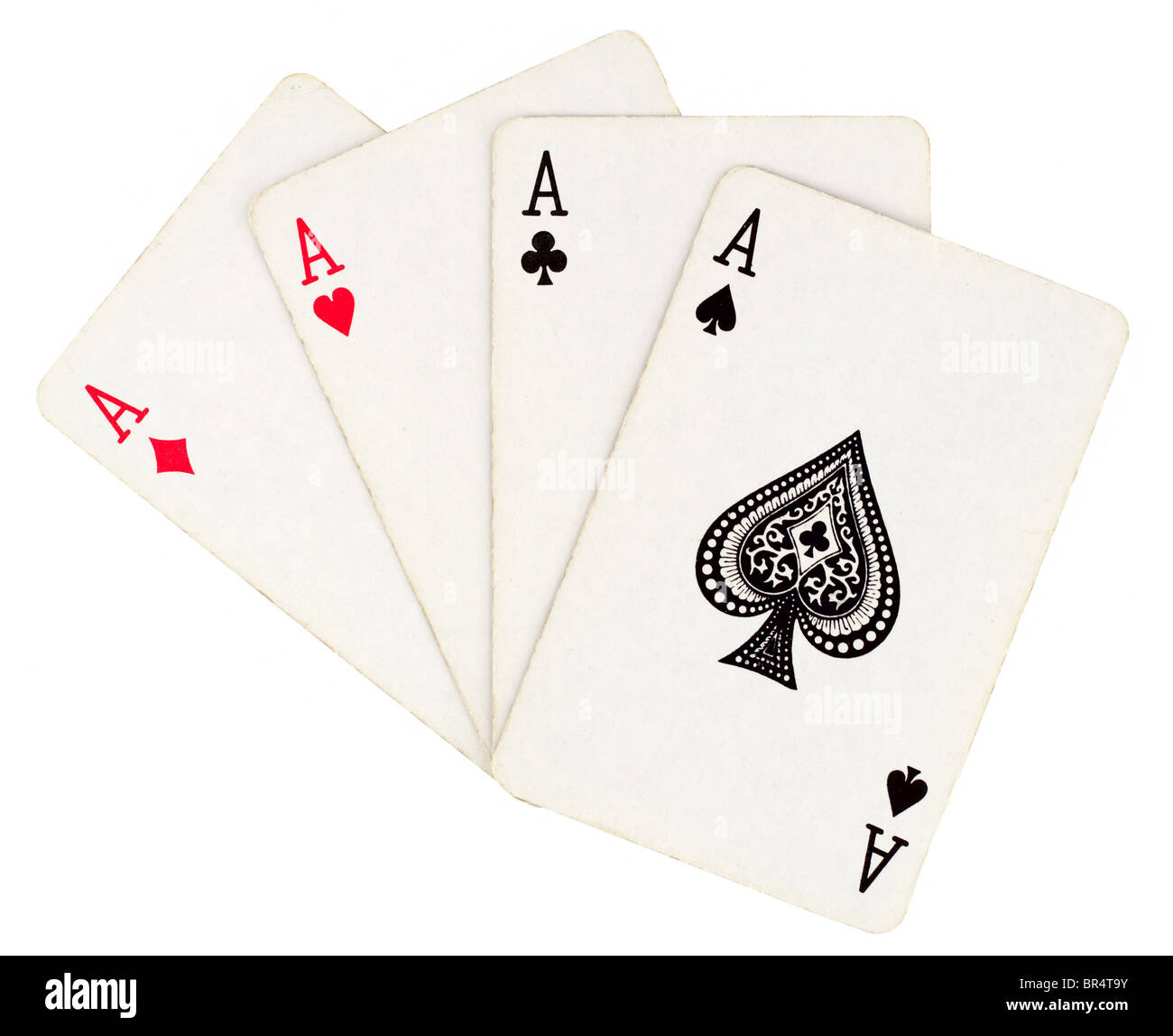 Four aces isolated on white background Stock Photo - Alamy