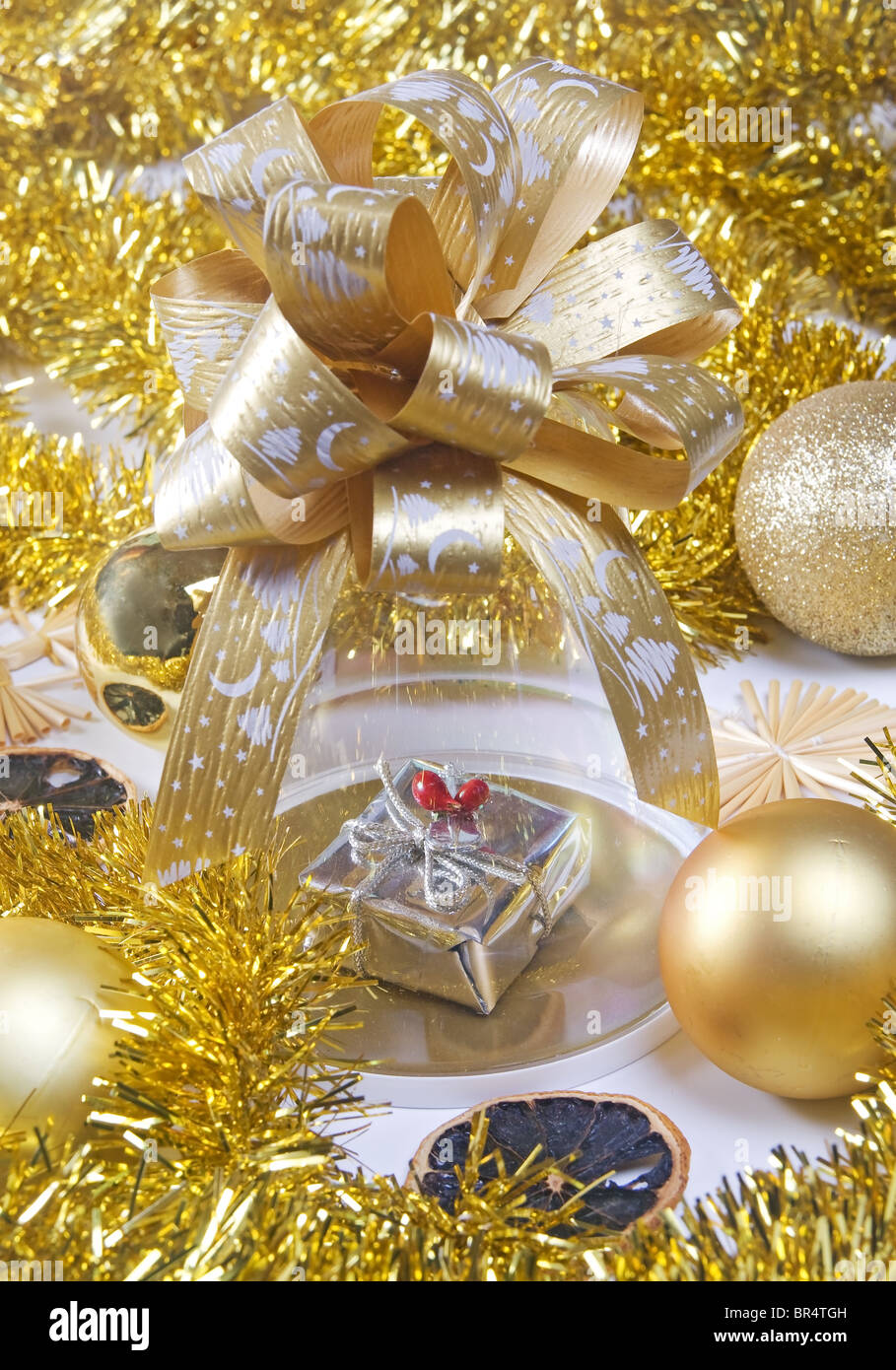 a small gift with decorations Stock Photo - Alamy