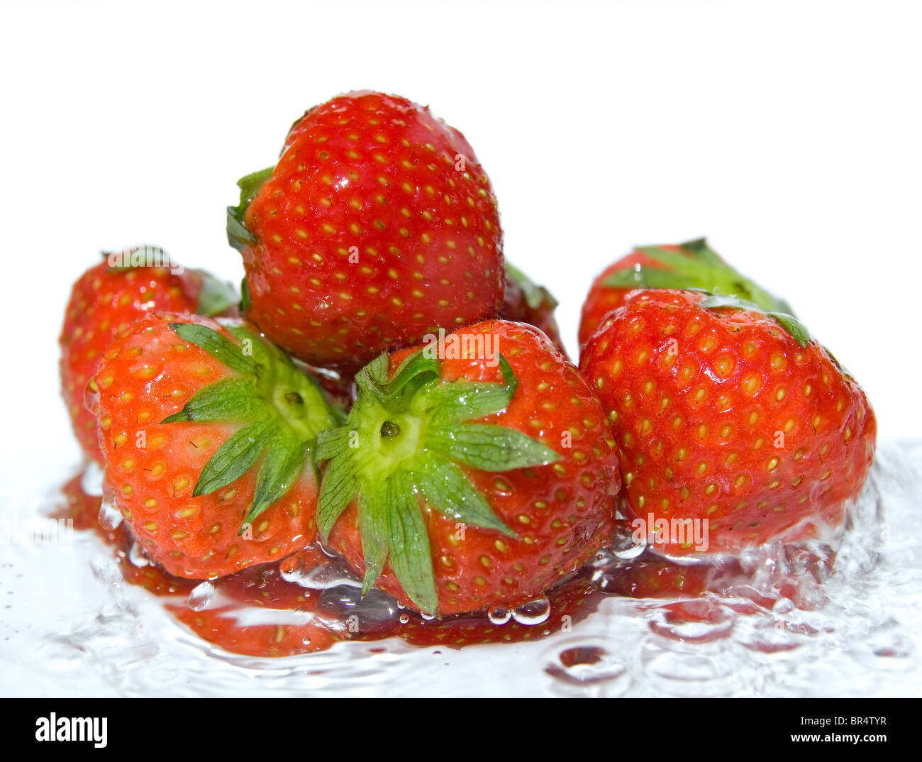 strawberry in water Stock Photo - Alamy