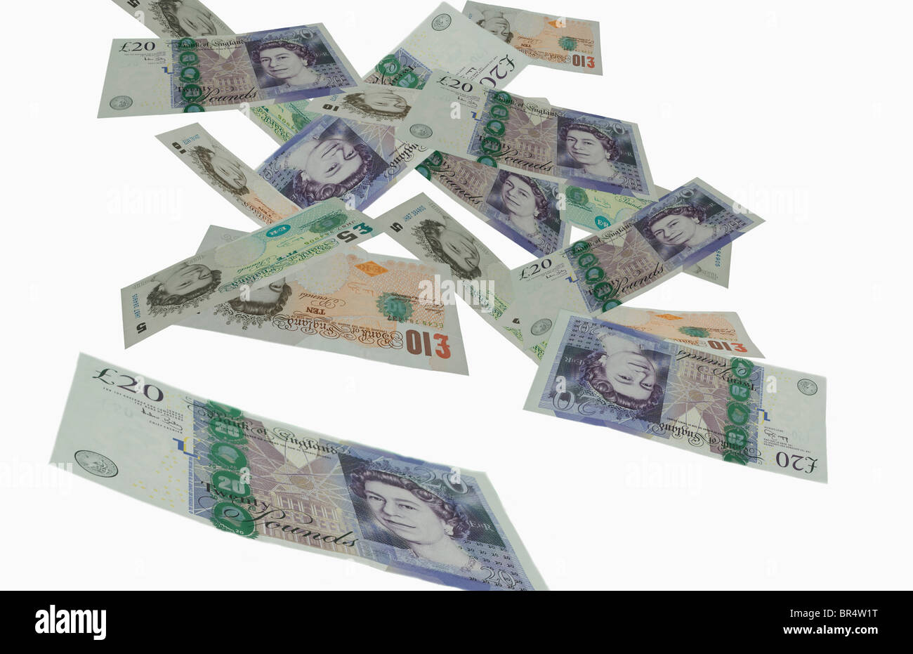 Falling pound notes hi-res stock photography and images - Alamy