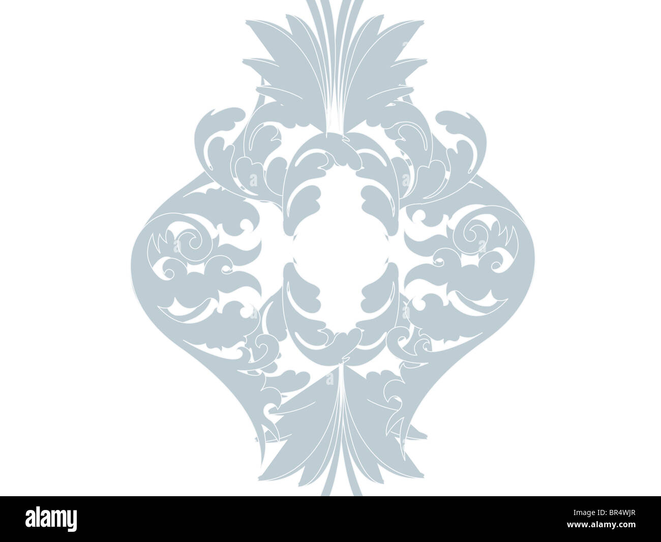 A decorative damask shape created in a soft blue Stock Photo - Alamy