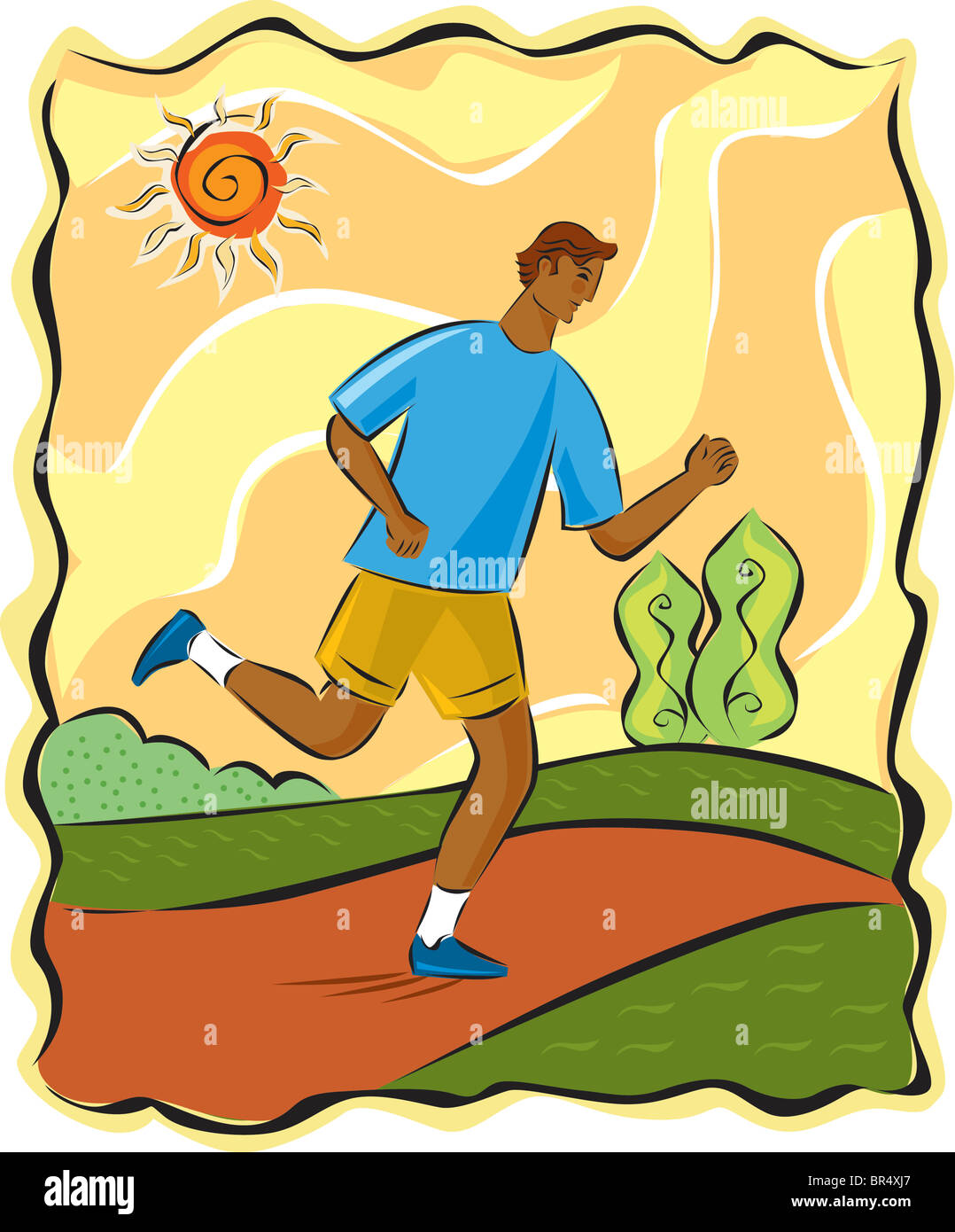 man running in the sunshine Stock Photo - Alamy