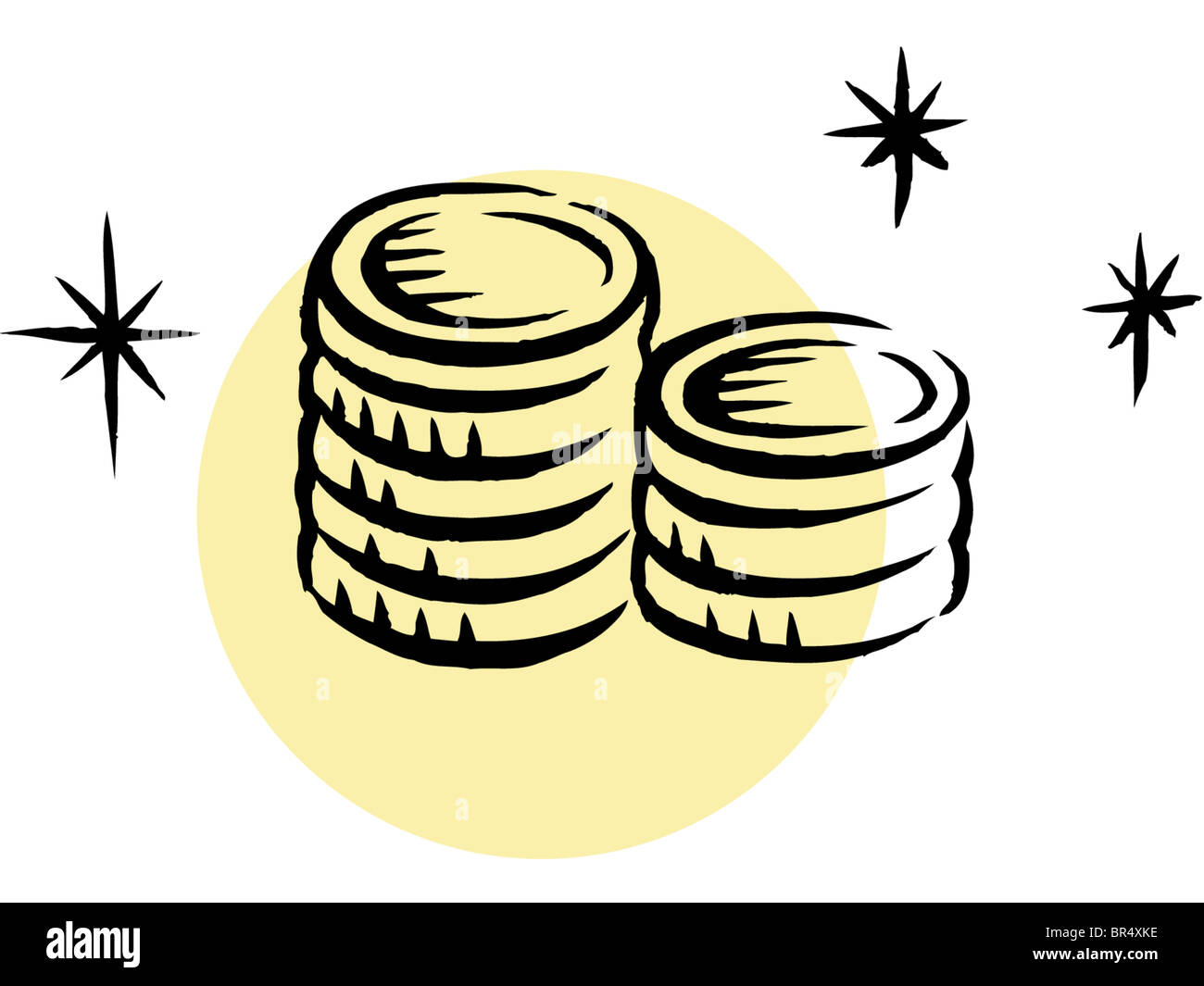 Stacks of shining coins Stock Photo - Alamy