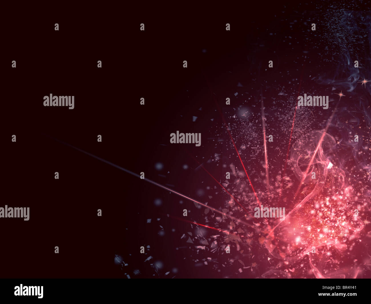 Dark frame with colorful fantasy elements on the right side Stock Photo ...