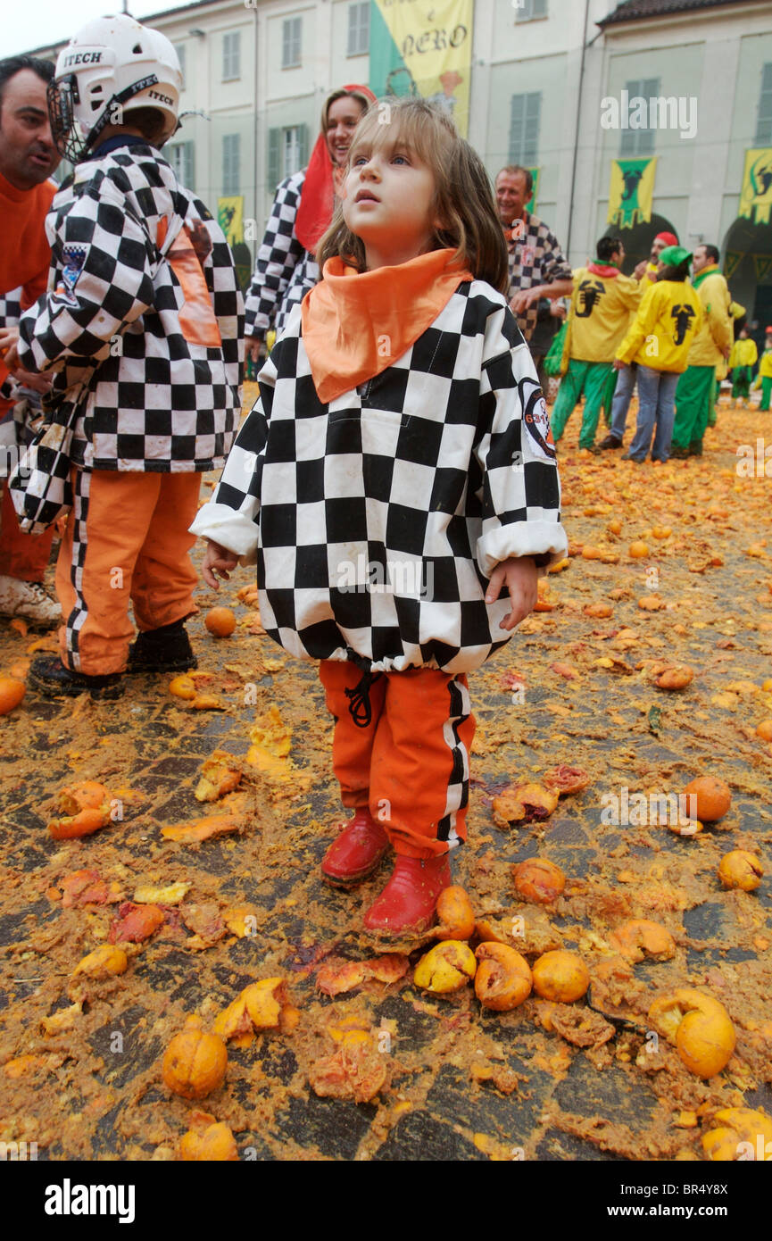 Ivrea Italy celebrates Carnivale with the Orange Battles when the town ...