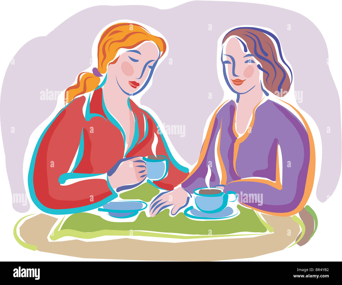 Two friends chatting over tea Stock Photo - Alamy