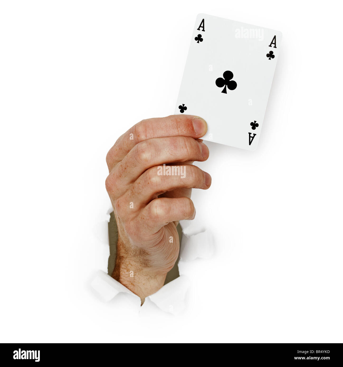 Hand holding a playing card Cut Out Stock Images & Pictures - Alamy