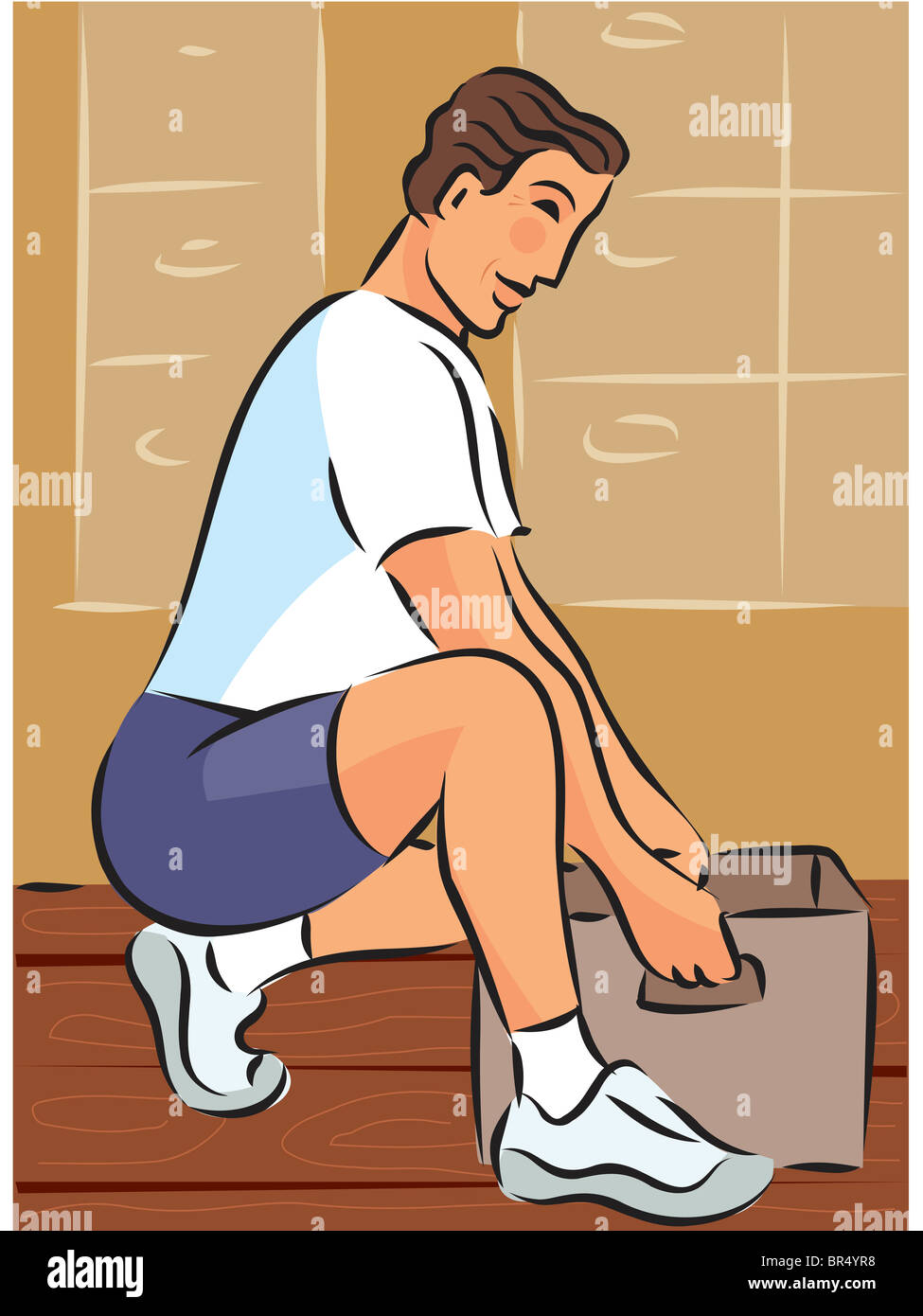 Man bending his knees to lift a heavy box Stock Photo - Alamy