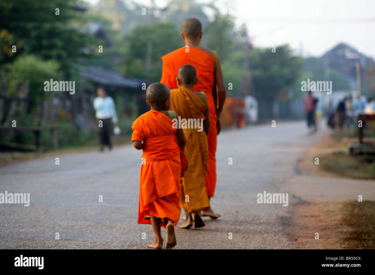 Laos: Buddhist monks Stock Photo - Alamy