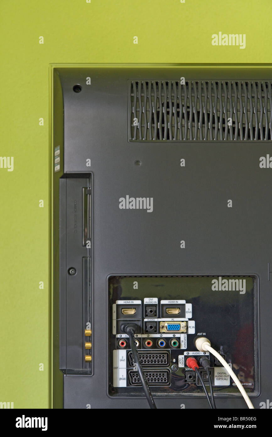 The rear view of a lcd television Stock Photo - Alamy