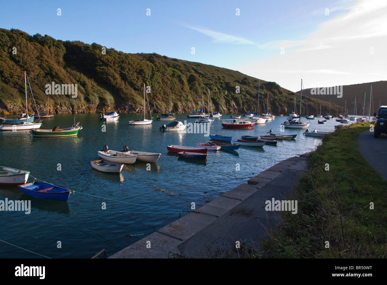 Solva harbour at high tide, Pembrokeshire coast national Park Wales UK ...