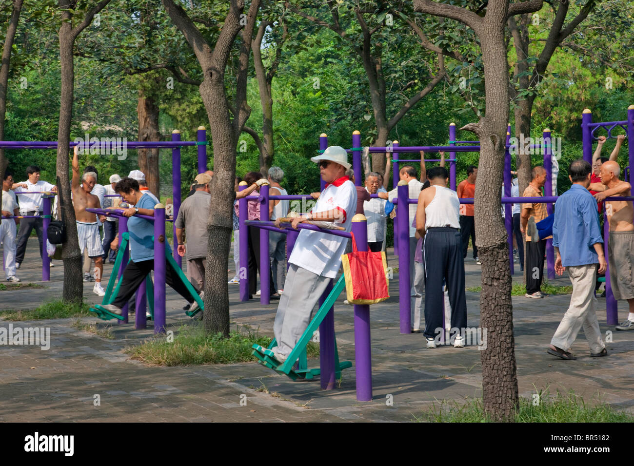 People doing exercises in the park, Beijing, China Stock Photo - Alamy