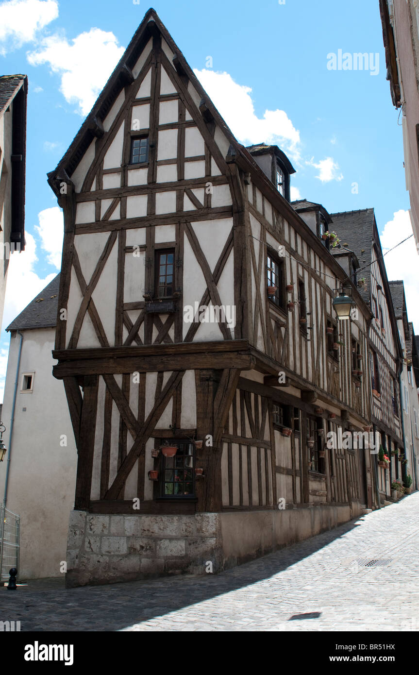 Gothic house with exposed beams, Chartres , France Stock Photo - Alamy